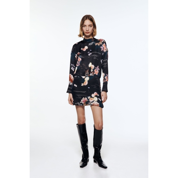 Zara | Dresses | Zara Printed Mini Dress | Poshmark